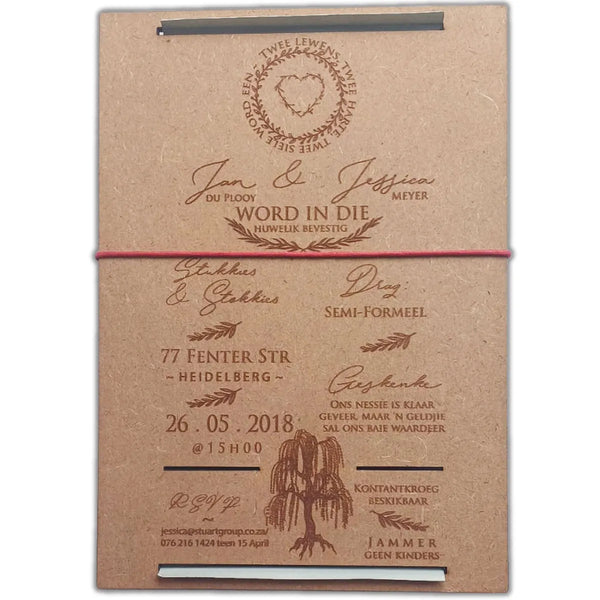 Laser Cut Willow Tree Wedding Invitation Rustic | Forevermore Momentos